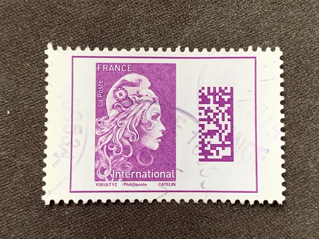 FRANCE LA POSTE 2020 International Code Violet Timbre Violet Purple ...