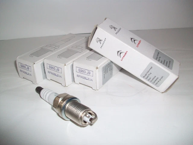 EYQUEM SPARK PLUG Set (4) RFN 58 LZ3A Genuine PEUGEOT / CITROEN 5960.J9 ...