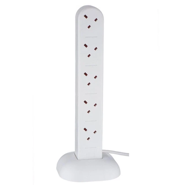 10 WAY GANG Standard Extension Lead Tower ES070M2 - Power Strip Surge ...