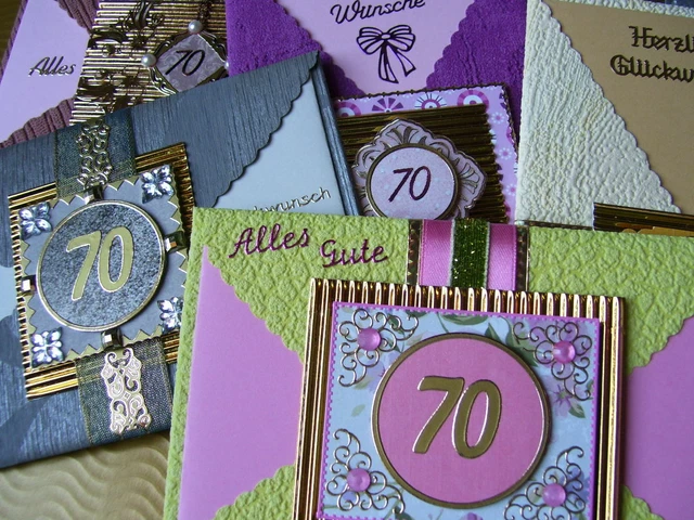 3D GRUSSKARTE ZUM 70. Geburtstag oder Jubiläum Einladung ...
