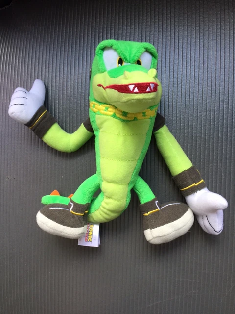 SONIC THE HEDGEHOG Vector the Crocodile 8-Inch Plush + Jakks Tails ...