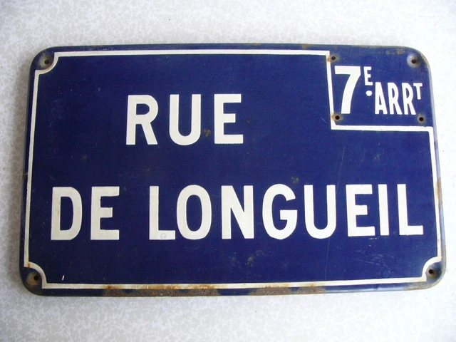 ANCIENNE PLAQUE DE rue émaillée de Lille Rue de LONGUEIL Seine Maritime EUR 40,00 - PicClick FR
