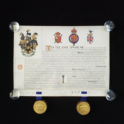 ROYALTY PRESENTATION DOCUMENT Box King George V Letters Patent Nobility ...