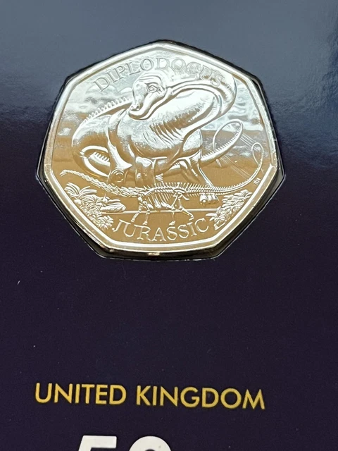 50P 2024 DIPLODOCUS DINOSAUR New Issue. CERTIFIED BUNC on Change ...