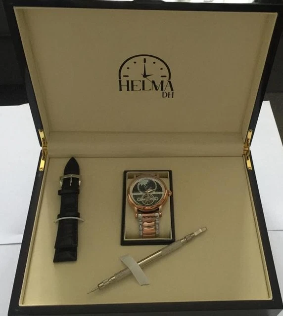 HELMA DH AUTOMATIC Tourbillon Movement World View Men's Watch No W125 ...