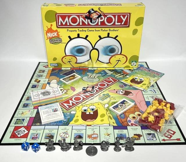 SPONGEBOB SQUAREPANTS MONOPOLY Board Game 2005 100% Complete ...
