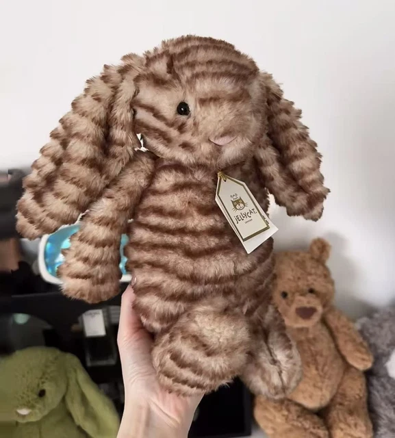 JELLYCAT LUXE BUNNY Juniper 31cm Striped Fur PLUSH Tags & Dust Bag New ...