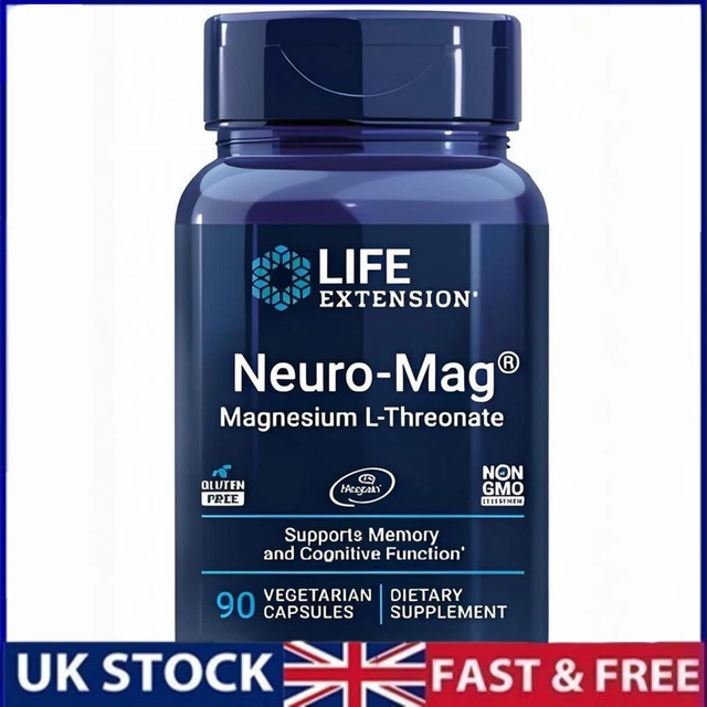 LIFE EXTENSION NEURO-MAG Magnesium L-Threonate 144mg 90 Capsules NEW ...