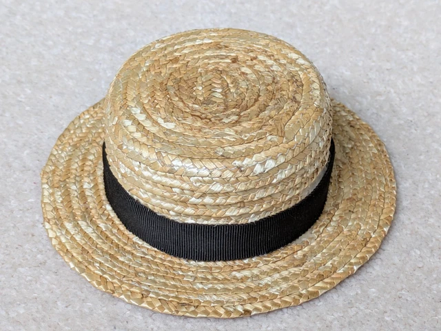 SALESMAN SAMPLE STRAW Hat Doll Size Luton Straw Boater Snoxell Vintage ...