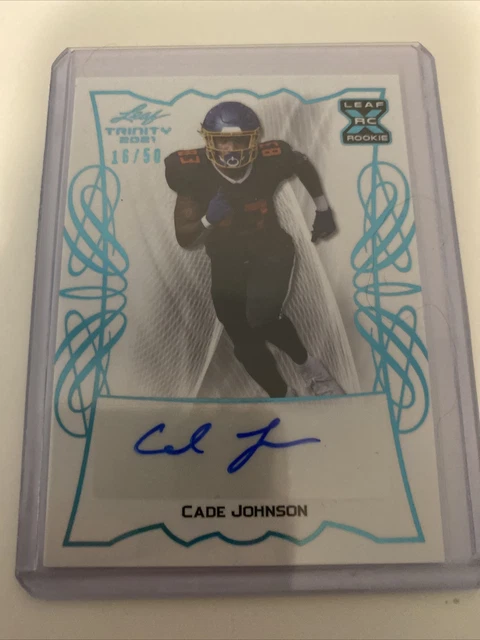 AUTOGRAPHE AUTOMATIQUE CADE Johnson 2021 Leaf Trinity Dakota du Sud St ...