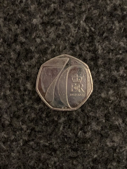 50P COIN HM Queen Jubilee 70th ER 2022 .Rare HM Queen 50p Coin 2022 £ ...