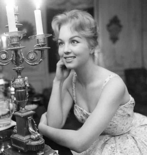 MYLENE DEMONGEOT, FRENCH actress, pictured in London 1958 OLD PHOTO 4 ...