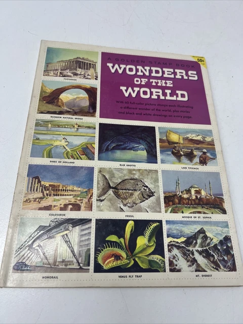 VINTAGE BOOK THE Golden Stamp Wonders Of The World 1953 Magazine Retro ...