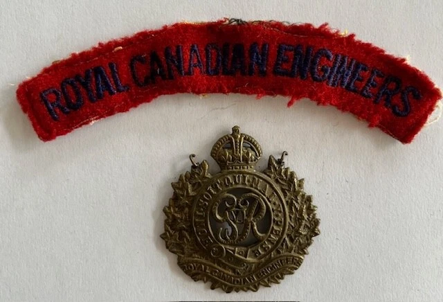 WW2 ROYAL CANADIAN Engineers Cap Badge And Shoulder Flash £3.99 ...