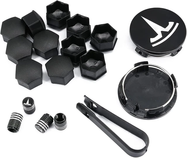 AERO WHEEL CAP Kit Tesla Hub Center Covers Lug Nut Caps/Model 3 Y S X ...
