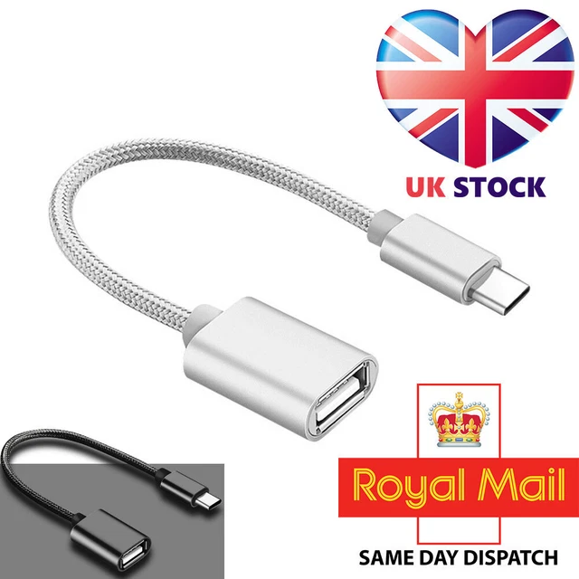 USB TYPE C to USB A Female OTG On The Go USB Host Adapter Cable £2.99 ...