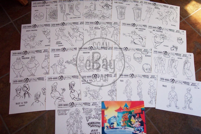 BILL & TED'S EXCELLENT ADVENTURES ANIMATORS MODEL SHEETS HANNA BARBERA ...