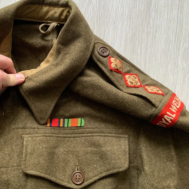 WW2 ROYAL WELCH Fusiliers Captain Battle Dress Uniform Tunic Officers ...