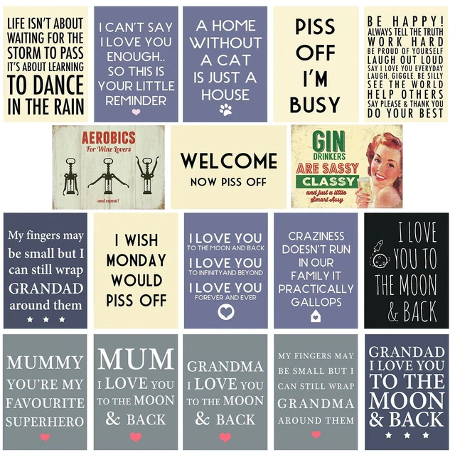 MINI IMÁN DE Nevera Cartel Retro Vintage Familia Y Animales EUR 12,64 ...