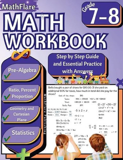 MATHFLARE - MATH Workbook 7th and 8th Grade: Math Workbook Grade 7-8 ...