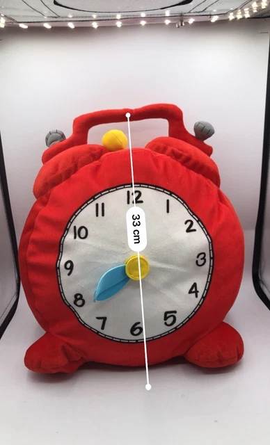 OFFICIAL IKEA HEMMAHOS Red Alarm Clock Analog Time Plush Kids Soft ...