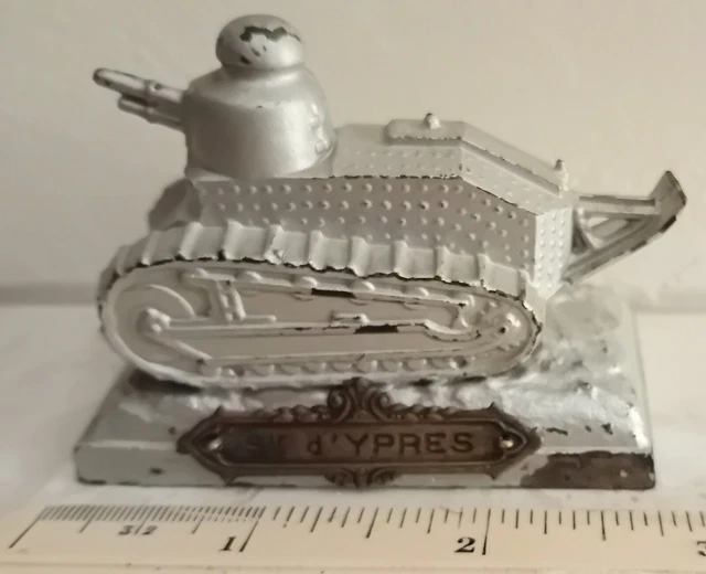 ANTIQUE CAST METAL WW1 Military French Tank Model Renault FT-17 d'Ypres ...