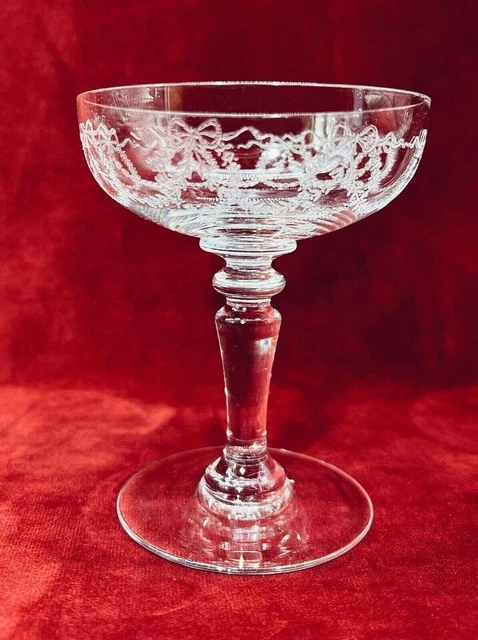 SAINT LOUIS STELLA Sektgläser Coupe A Champagne Cristal Grave Noeud ...
