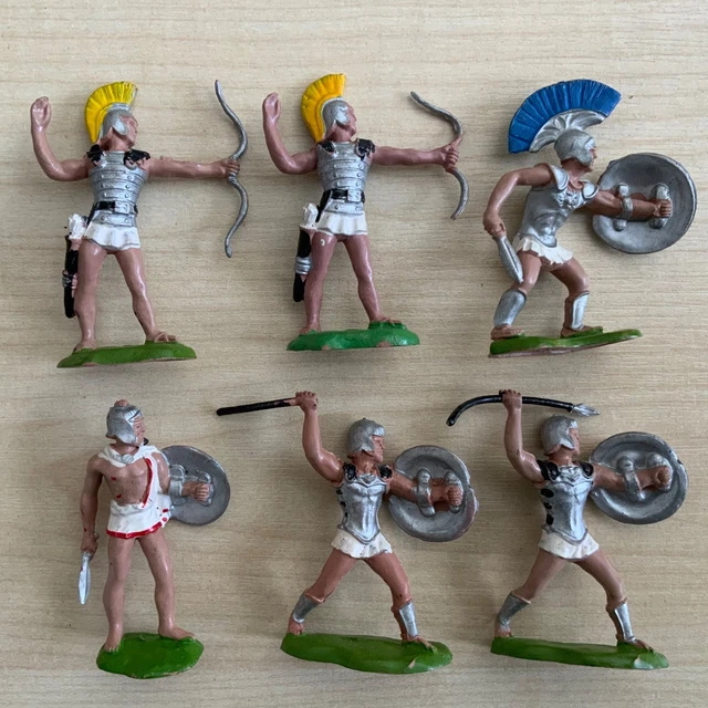 VINTAGE BRITAINS DEETAIL Roman Gladiator Figures x 6 Plastic Made in ...