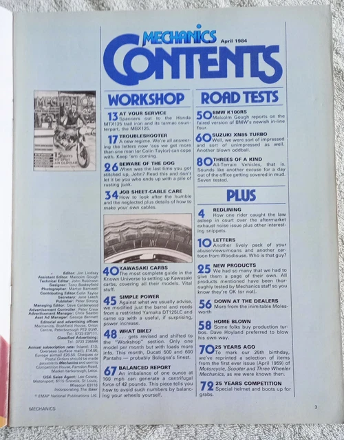 PRACTICAL MOTORCYCLE MAGAZINE. Mechanics. Bundle of 7 issues 1984 /85 £ ...