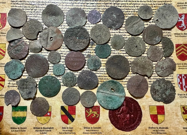 HUGE GROUP OF 40 14th To 17th Century Medieval Tudor Jettons & Tokens ...