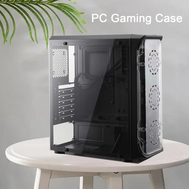 ATX/MATX/ITX MID-TOWER PC Tempered Glass USB 2.0 Computer Gaming Case ...