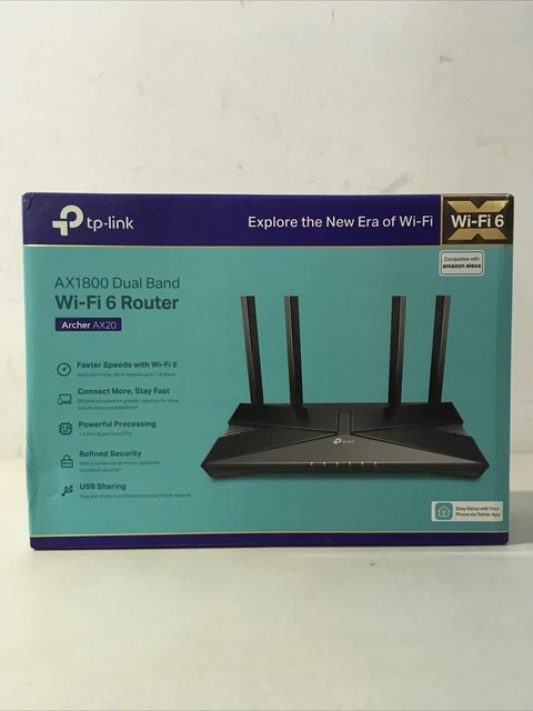 TP-LINK WIFI 6 Router AX1800 Smart WiFi Router (Archer AX20) – 802.11ax ...