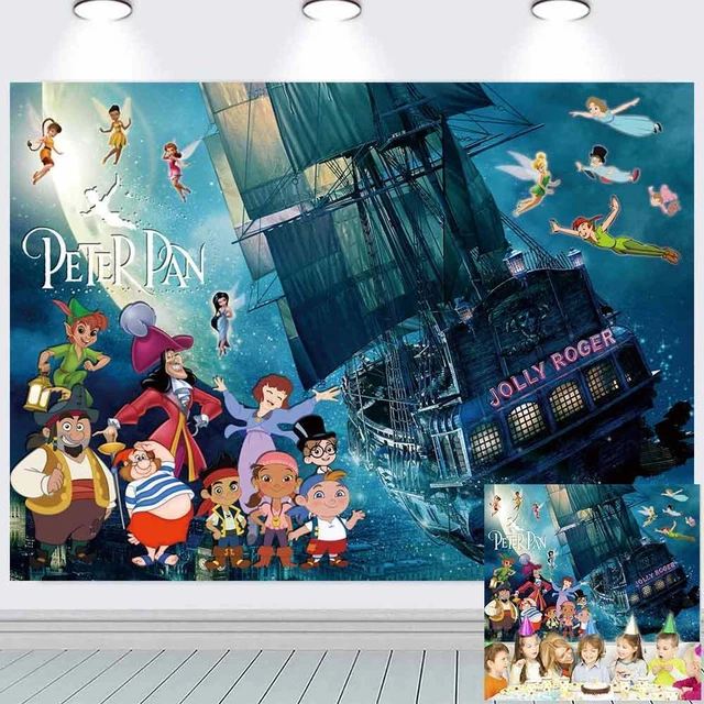 PETER PAN PARTY Supplies Birthday Backdrop Banner Background Cartoon ...