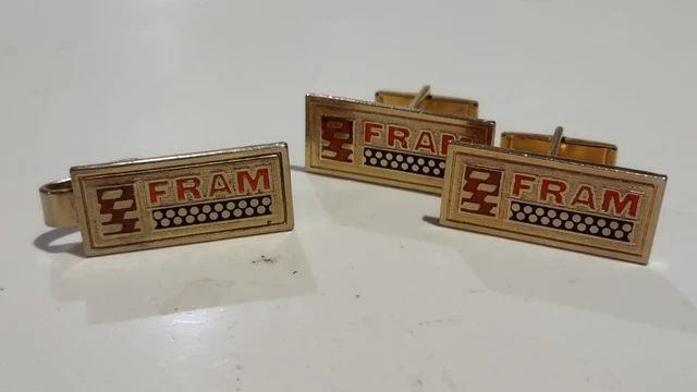 VINTAGE FRAM OIL Filters Cuff Links And Tie Clip Set Oil & Gas ...