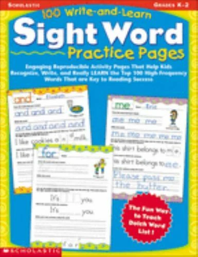 100 WRITE-AND-LEARN SIGHT Word Practice Pages: Engaging Reproducible ...