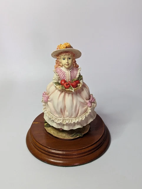 THE LEONARDO COLLECTION Constance Vintage Figure Little Miss Girl Apple ...