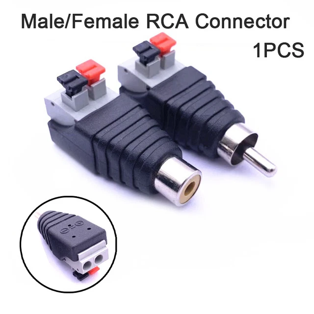 SPEAKER WIRE CABLE to Audio Male Female Cable Jack Press Plug RCA ...