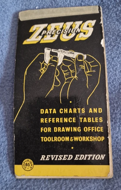 ZEUS PRECISION ENGINEERS Metric Data Book Chart Reference Book 1970s ...