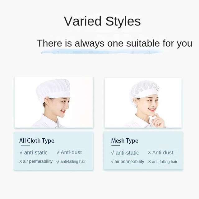 HAIR NETS CHEF Hat Mesh Cooking Hygienic Cap Work Hat Food Service $6. ...