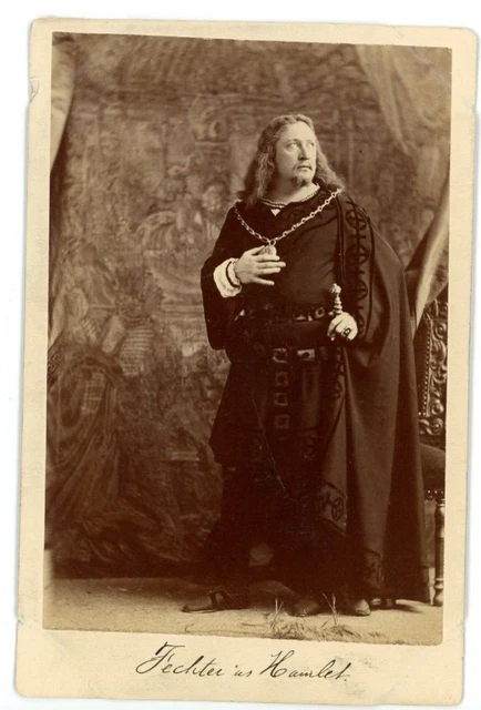VINTAGE CABINET SCHEDA Charles Fechter Anglo-French Actor As Amleto ...