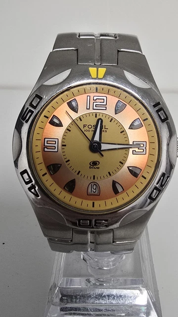 FOSSIL BLUE AM-3733 Men's Stainless Steel Watch 100M Water Resistant £ ...