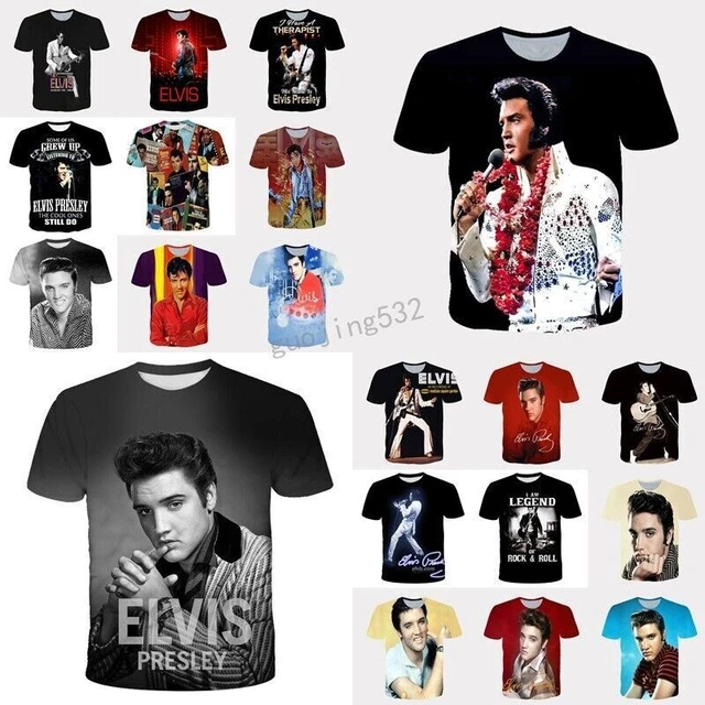 Adults Women Men Elvis Presley 3d Short Sleeve T Shirt Casual Tee Top T