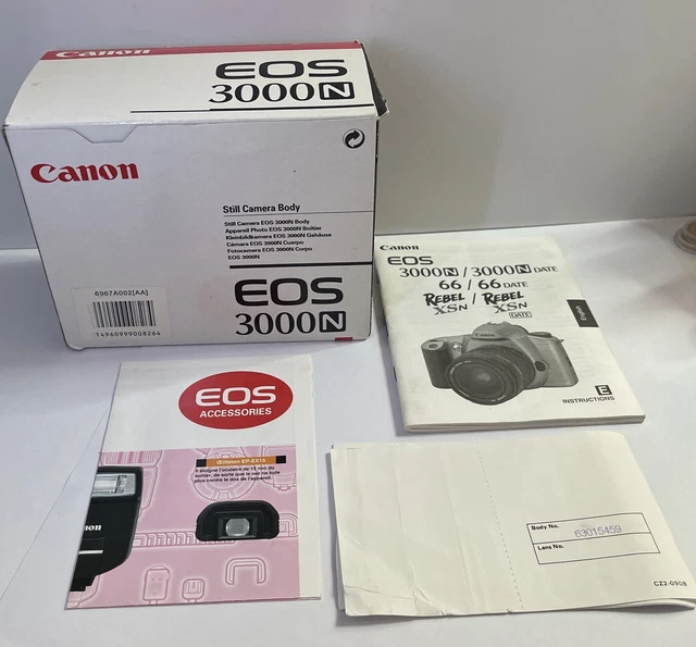 VINTAGE CANON EOS 3000 SLR 35mm Film Camera Body Rare In Brand New ...