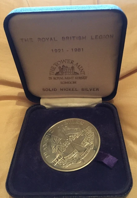 SOLID NICKEL SILVER Royal British Legion Diamond Jubilee Medallion ...