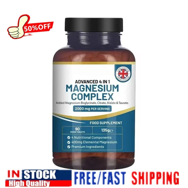 .MAGNESIUM GLYCINATE 4-IN-1 Complex 2000mg - High Strength Magnesium ...