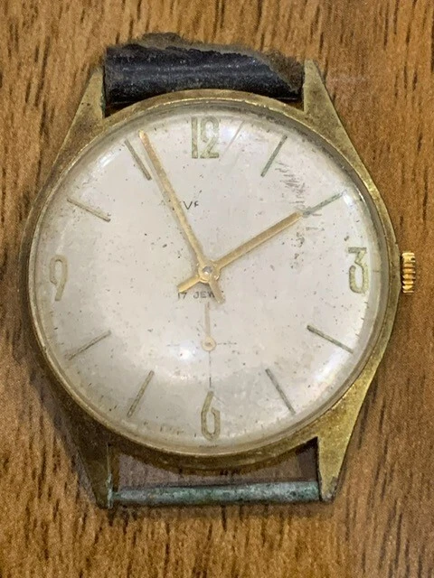 VINTAGE SWISS MADE Everite 17 Jewels Mechanical Gents Watch Head -34mm ...