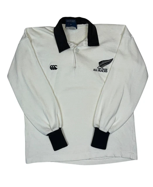 VINTAGE NEW ZEALAND All Blacks Rugby White Jersey Canterbury 90s Long ...