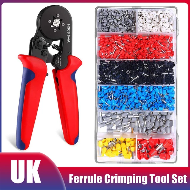 CRIMPING TOOL SET 1200Pcs Terminal Wire End Cord Lug Ferrule + Crimper ...