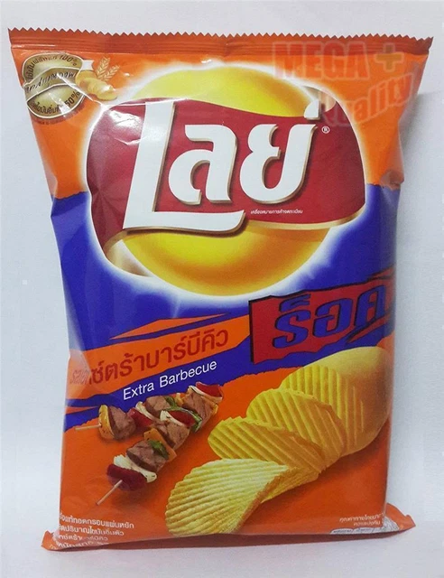 LAYS POTATO CHIPS Extra Barbecue (Bar-B-Q) Flavour Delicious Foods ...