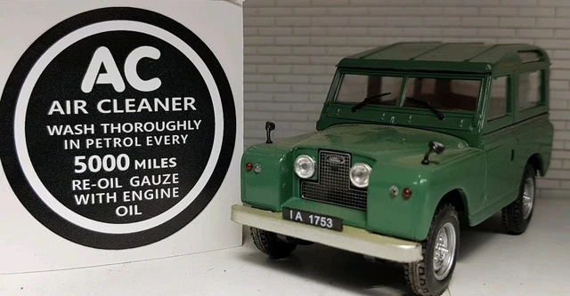 LAND ROVER BREATHER Cap Decal ONLY AC Vintage Label White Black Series ...